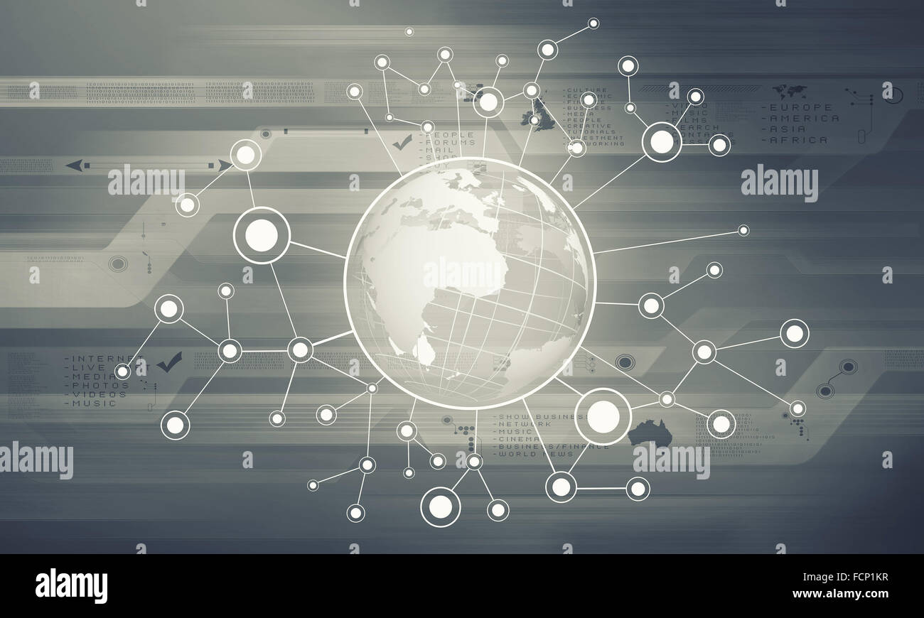 Conceptual image of digital planet with connection lines Stock Photo ...
