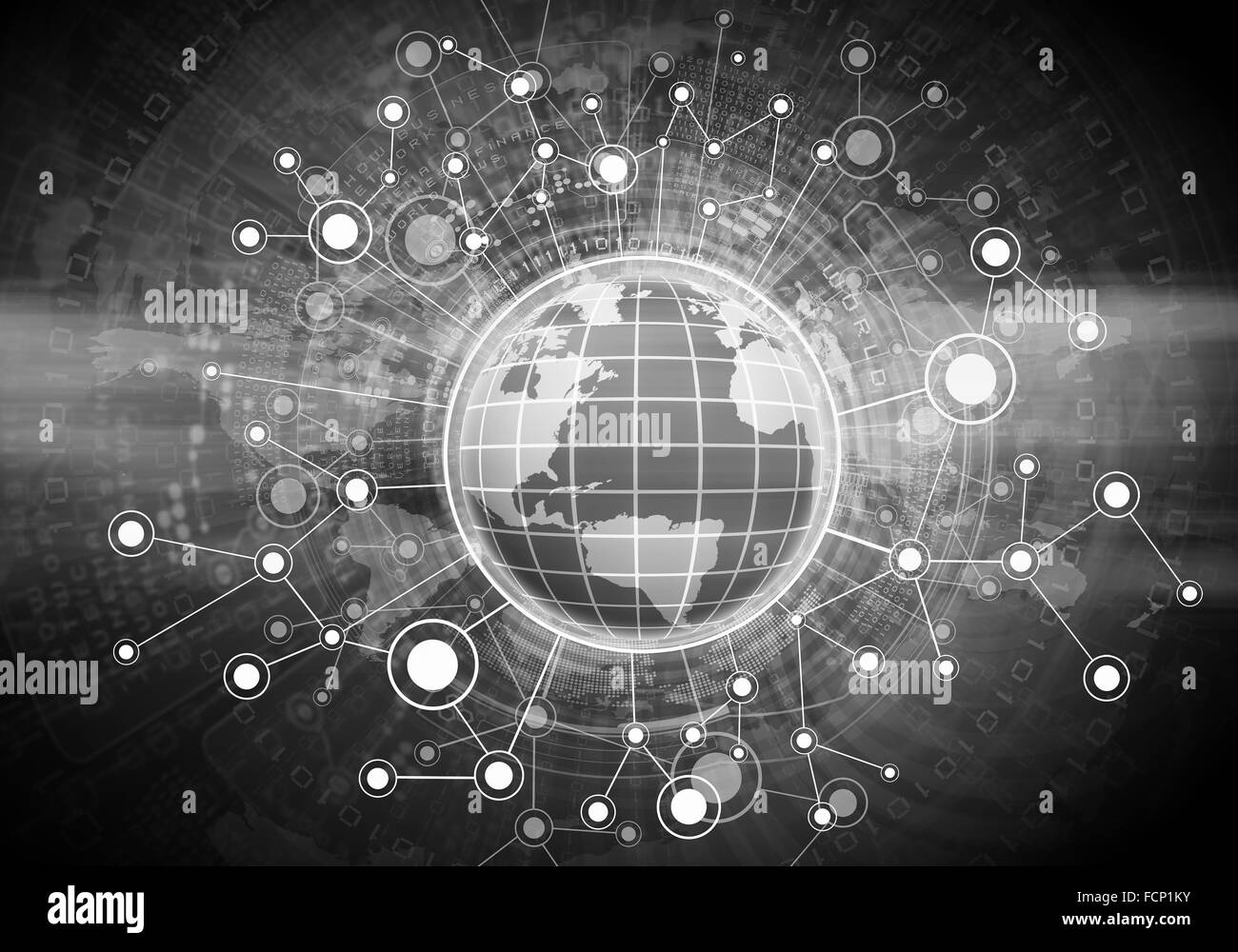 Conceptual image of digital planet with connection lines Stock Photo ...