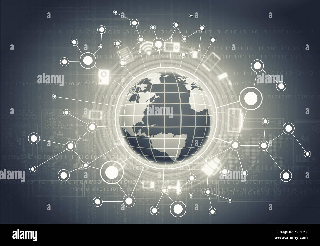 Conceptual image of digital planet with connection lines Stock Photo ...