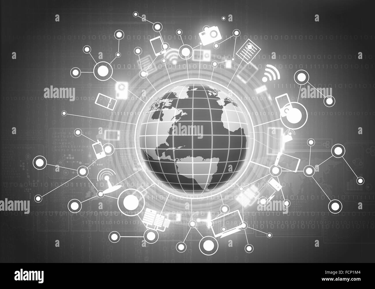 Conceptual image of digital planet with connection lines Stock Photo ...