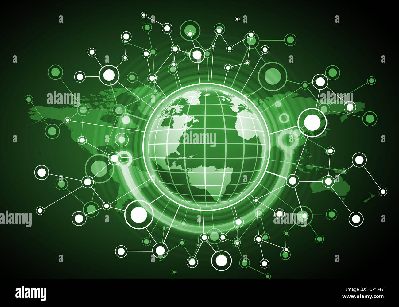 Conceptual image of digital planet with connection lines Stock Photo ...