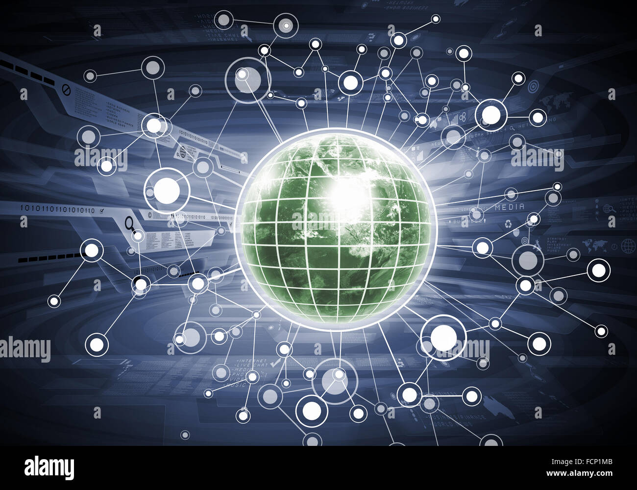 Conceptual image of digital planet with connection lines Stock Photo ...
