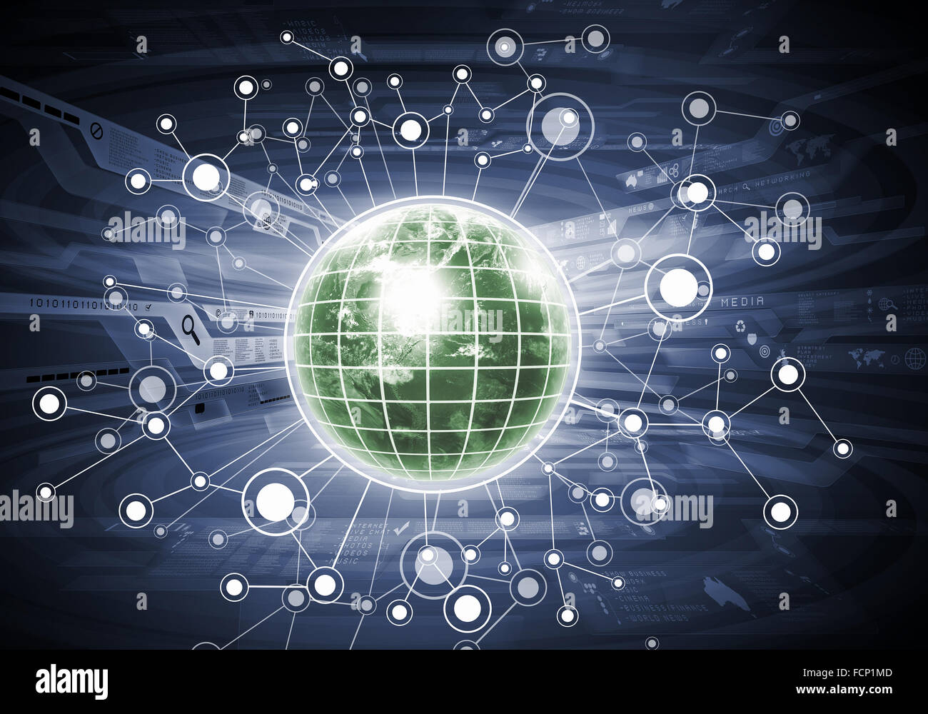 Conceptual image of digital planet with connection lines Stock Photo ...