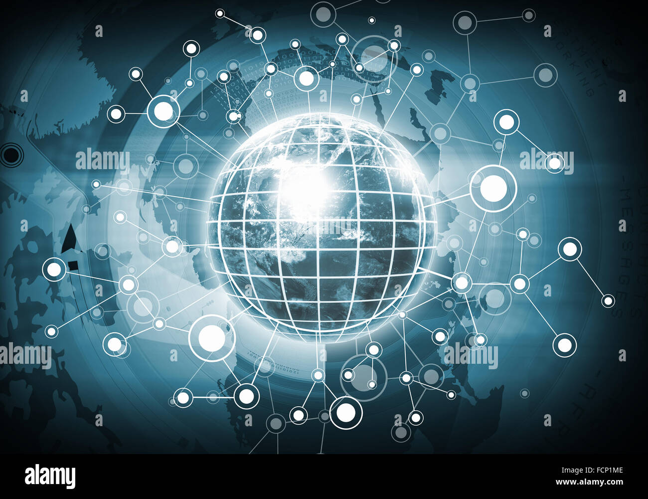 Conceptual image of digital planet with connection lines Stock Photo ...
