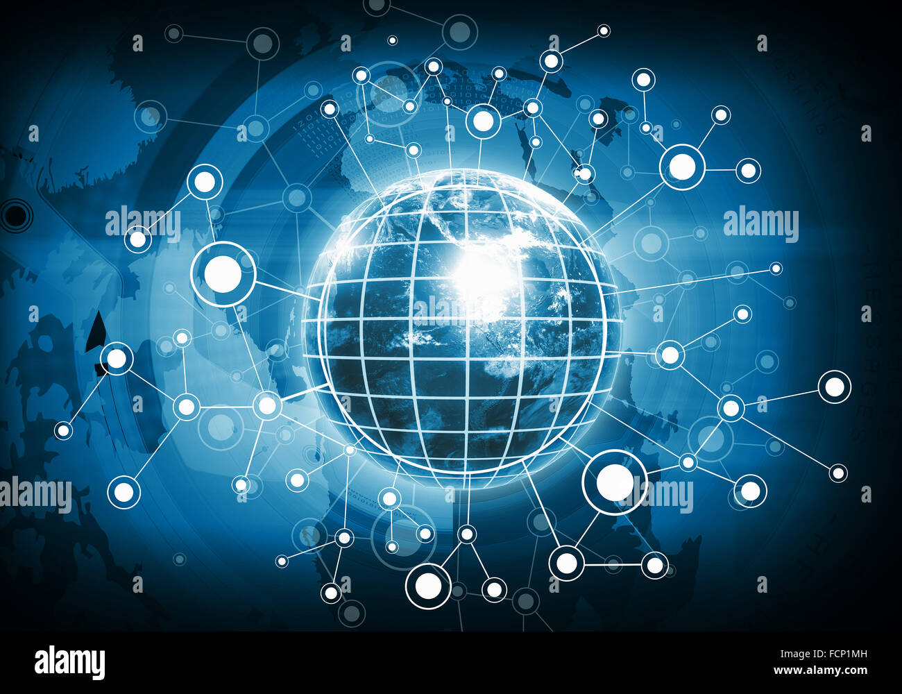 Conceptual image of digital planet with connection lines Stock Photo ...