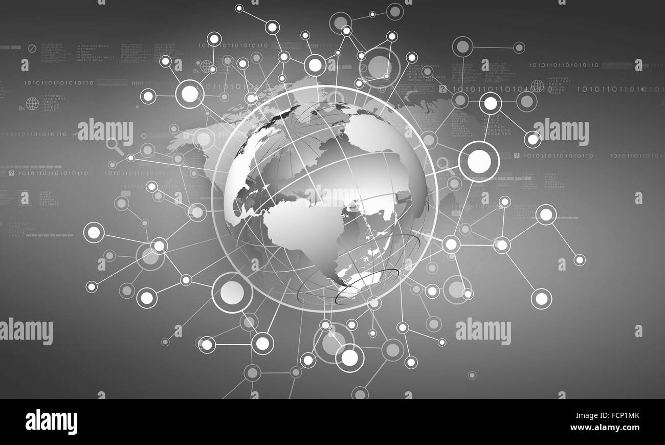 Conceptual image of digital planet with connection lines Stock Photo ...