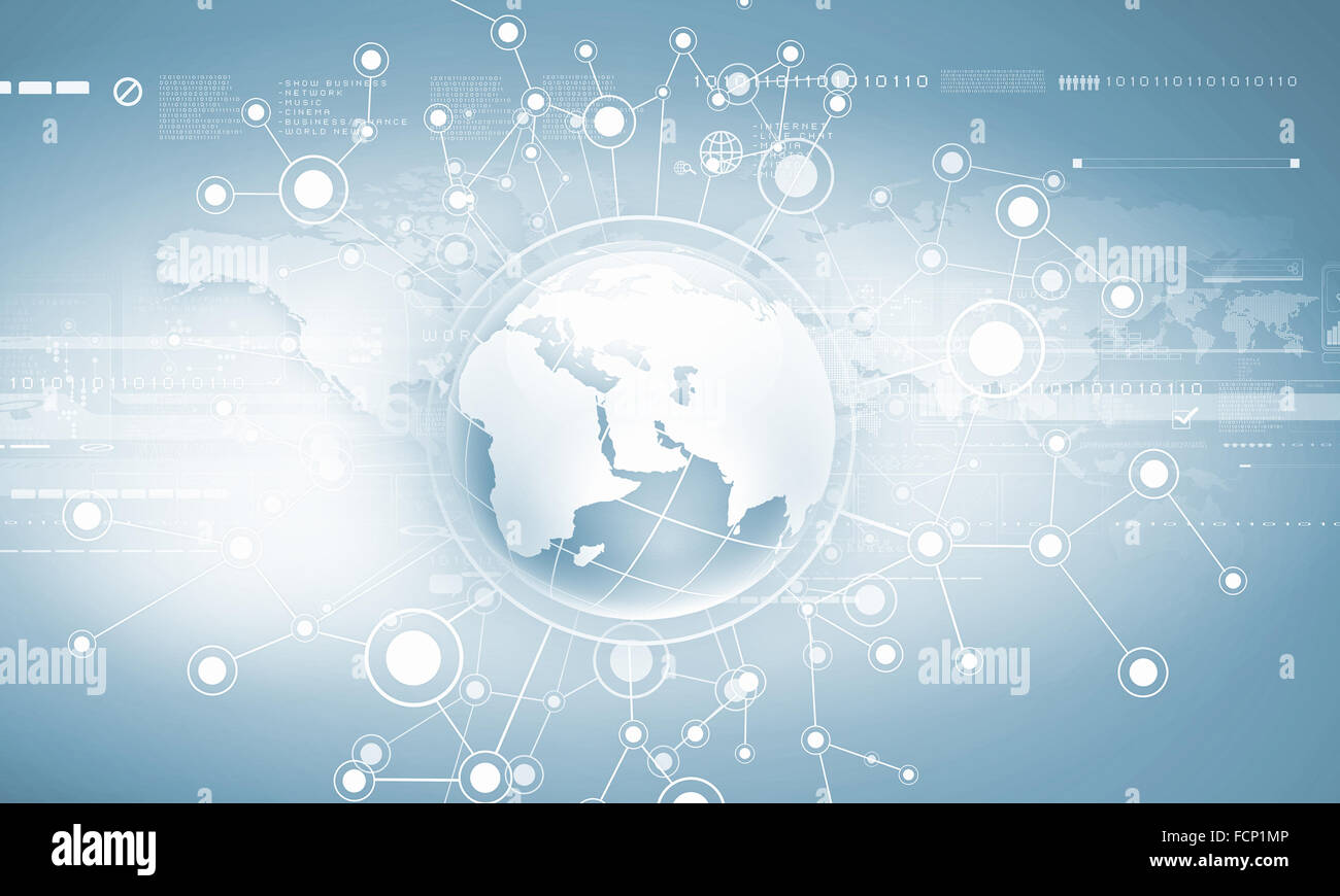 Conceptual image of digital planet with connection lines Stock Photo ...