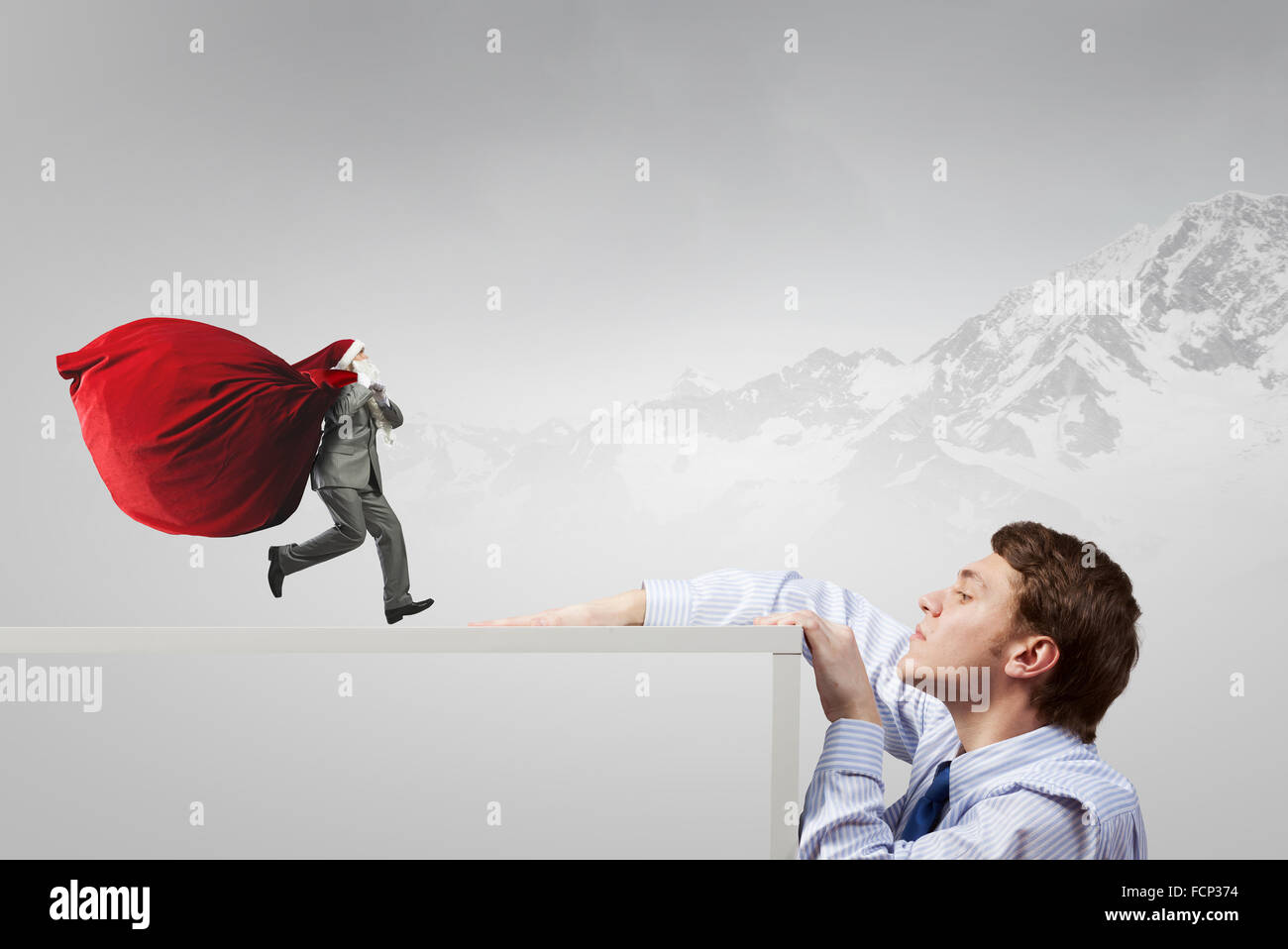 Man looking under table on hi-res stock photography and images - Alamy