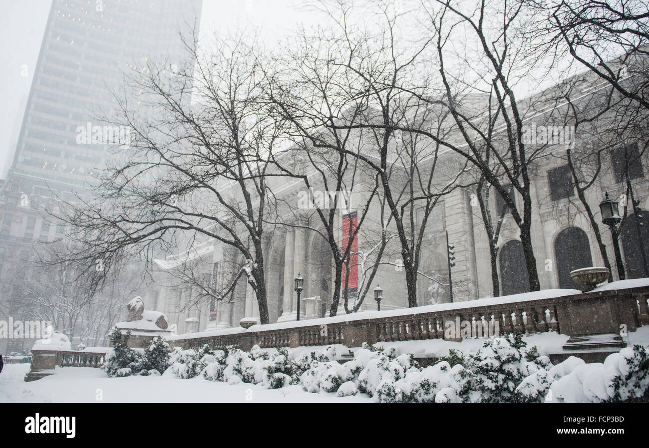 New York, USA. 23rd Jan, 2016. New York Public Library in Midtown ...