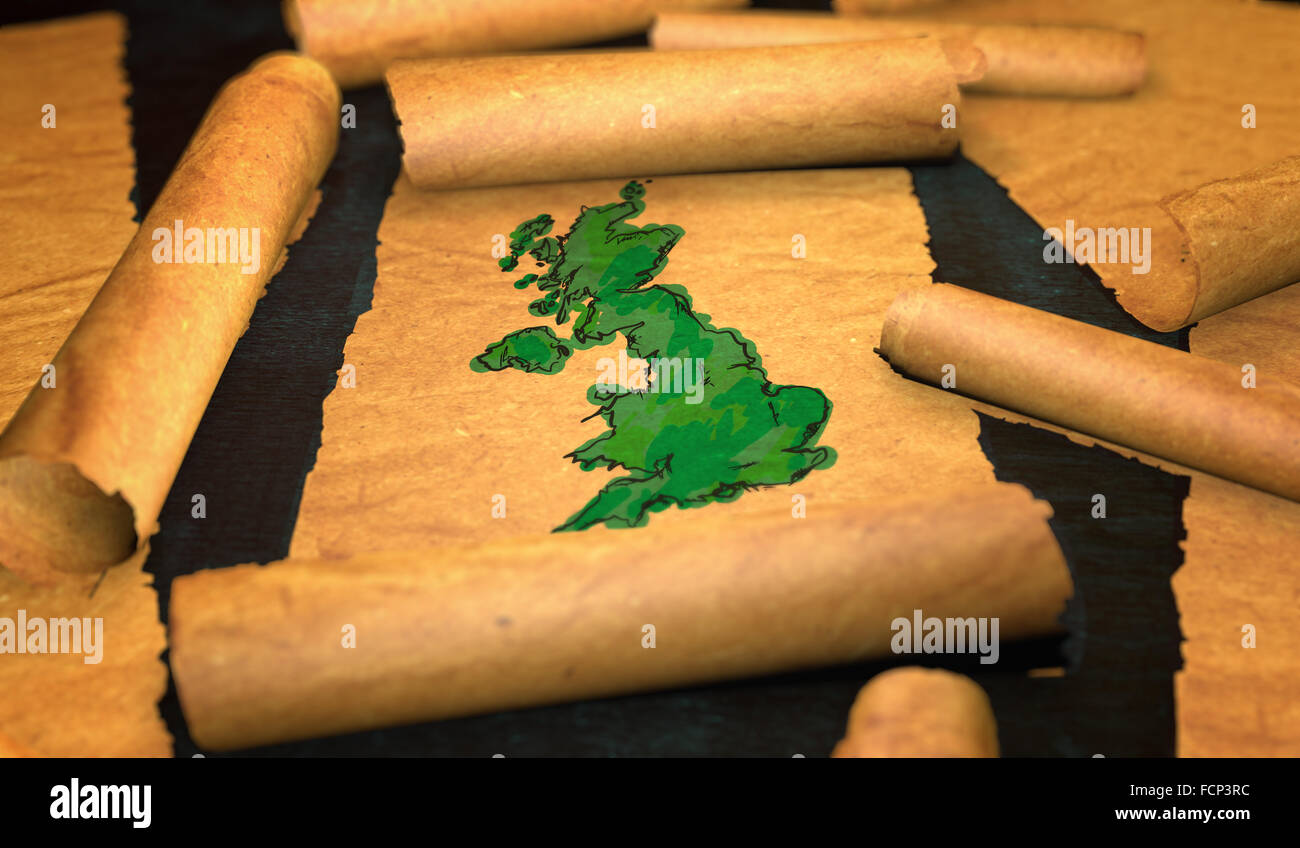 Map of britain paper hi-res stock photography and images - Alamy