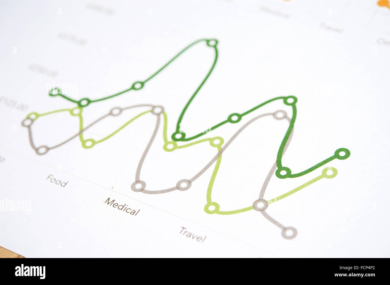Analysis of data from line graphs. select focus Stock Photo - Alamy