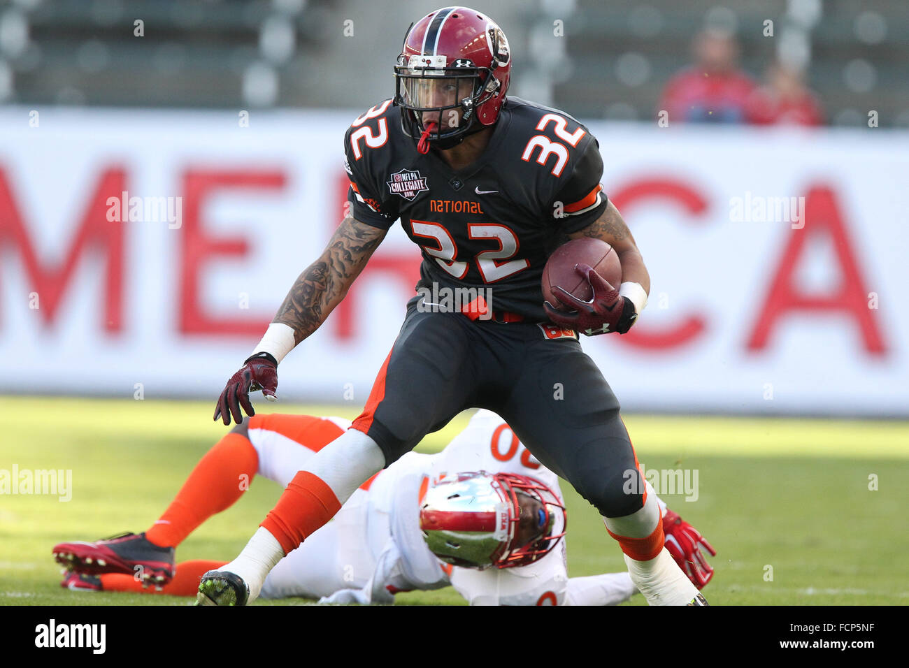 Carson, CA. 23rd Jan, 2016. National team running back Brandon Wilds ...