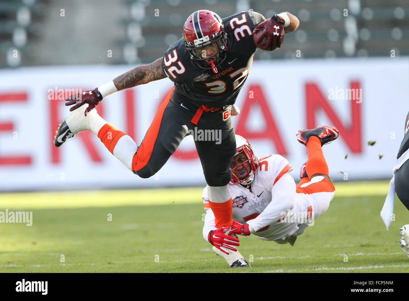 Carson, CA. 23rd Jan, 2016. National team running back Brandon Wilds ...