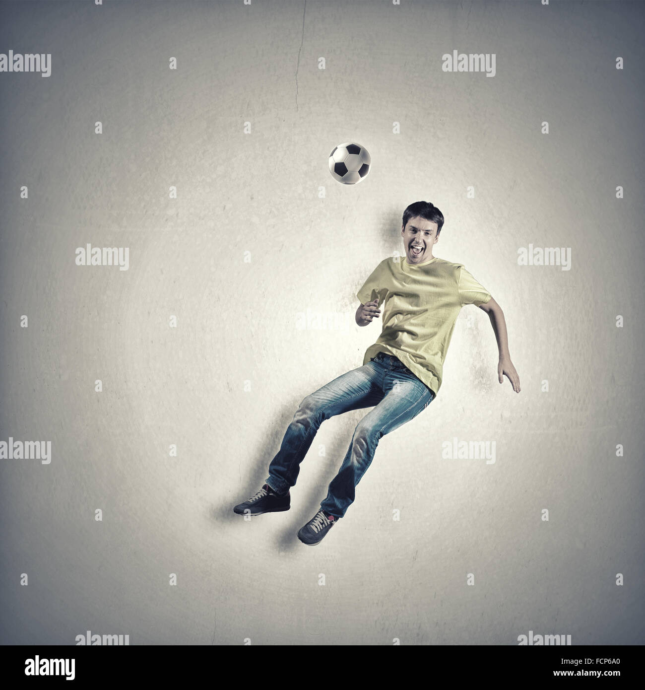 Man hit ball soccer hi-res stock photography and images - Alamy