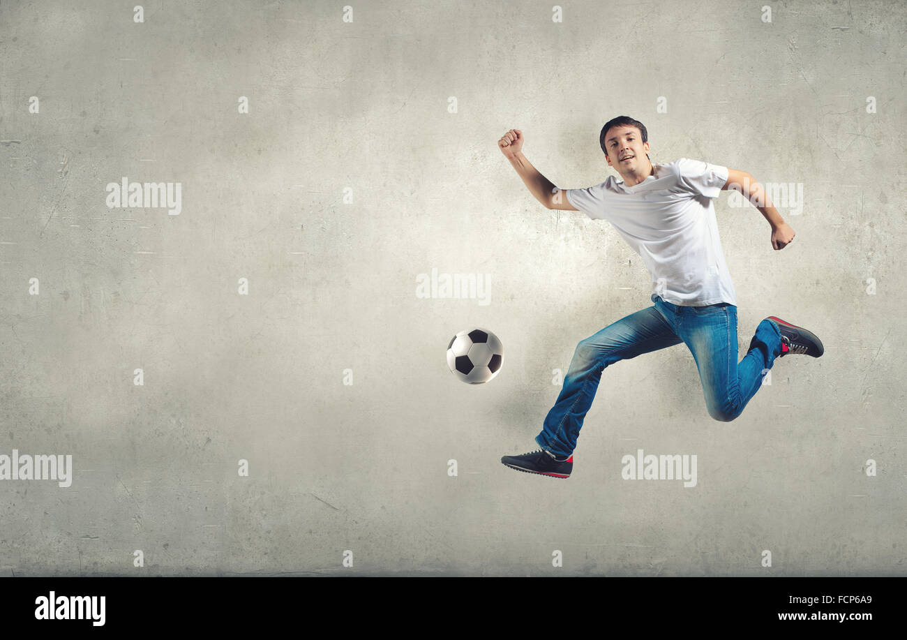 Man hit ball soccer hi-res stock photography and images - Alamy
