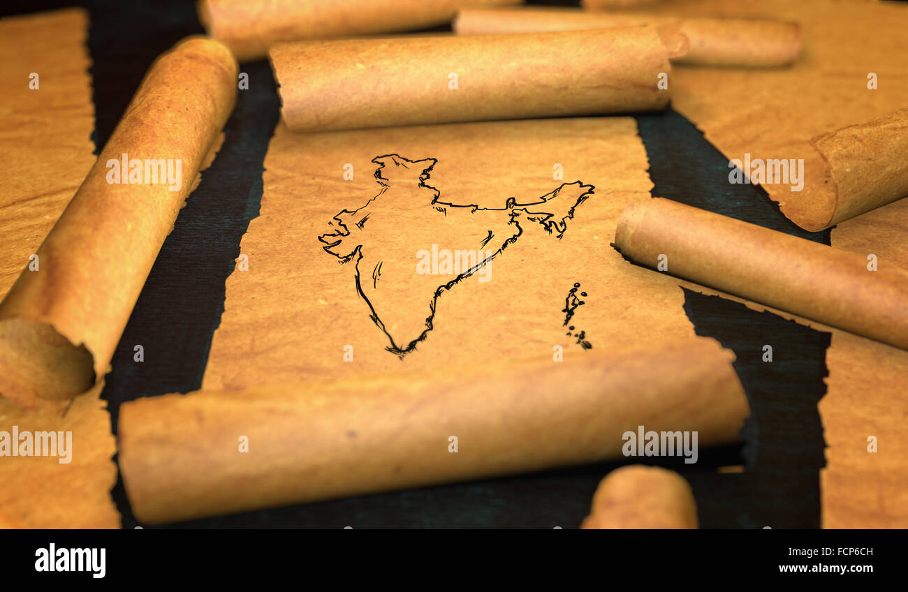 India Map Drawing Unfolding Old Paper Scroll 3D Stock Photo - Alamy India Map Drawing Unfolding Old Paper Scroll 3D Stock Photo - Alamy