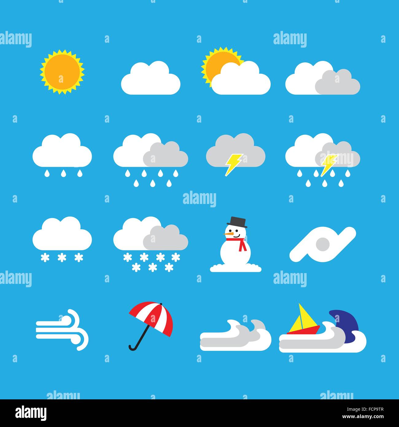 Weather icons vector vectors hi-res stock photography and images - Alamy