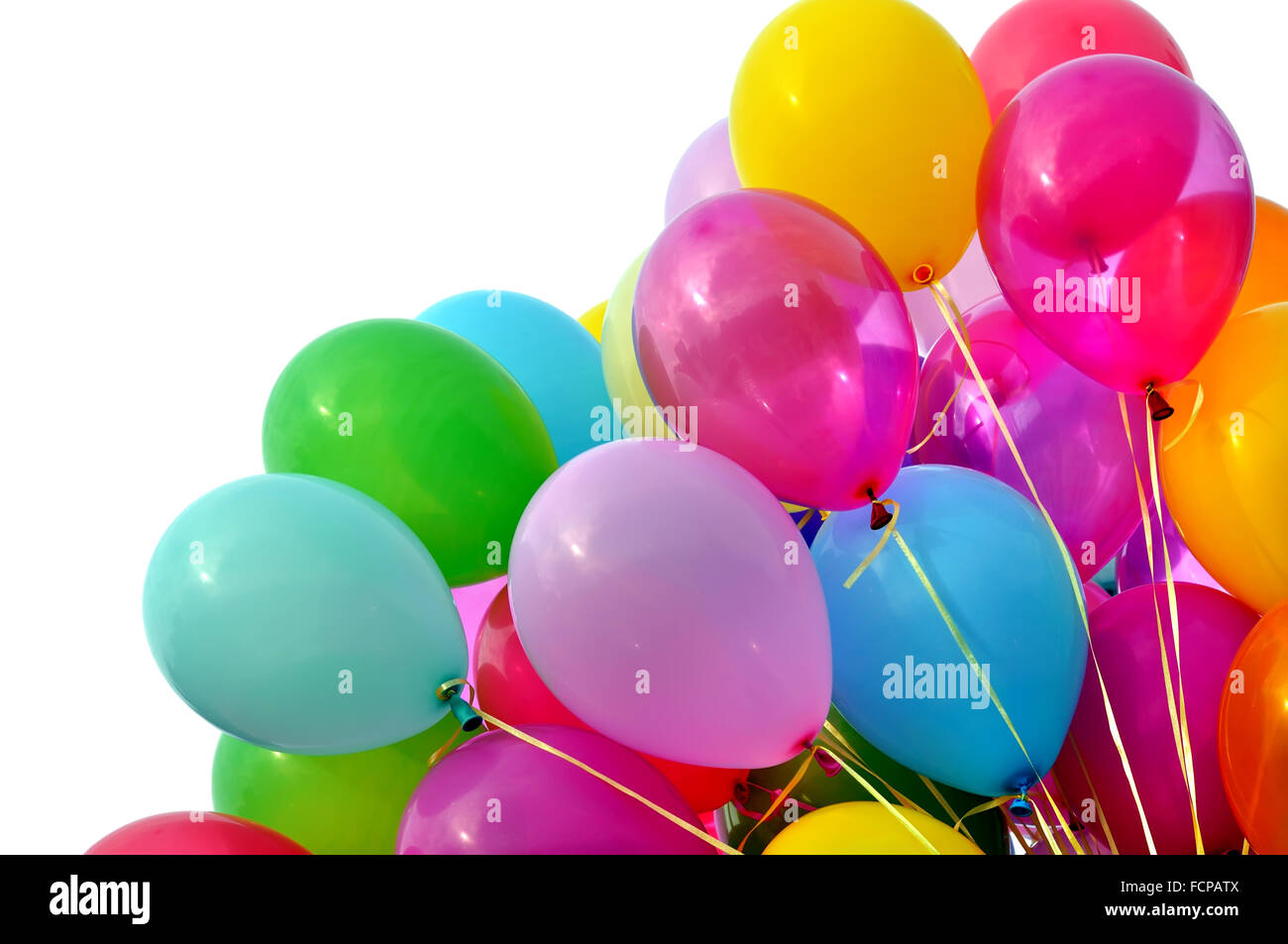 multicolored balloons, isolated on white Stock Photo - Alamy