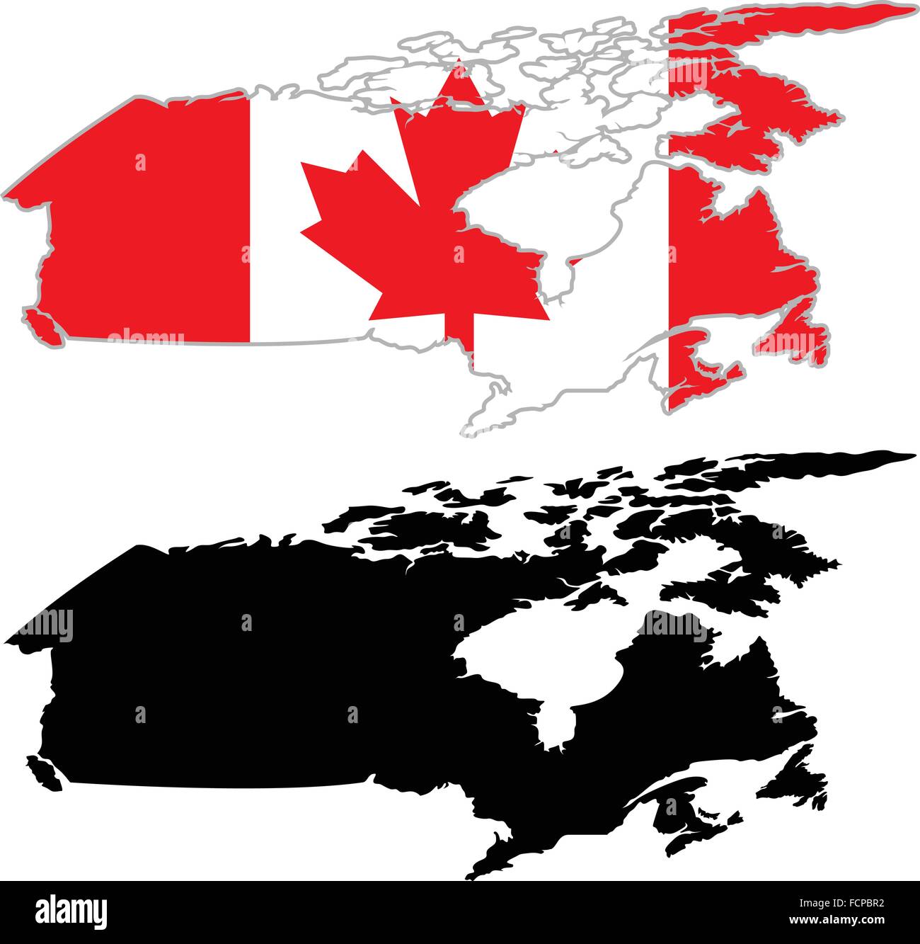 Canada outline map hi-res stock photography and images - Alamy