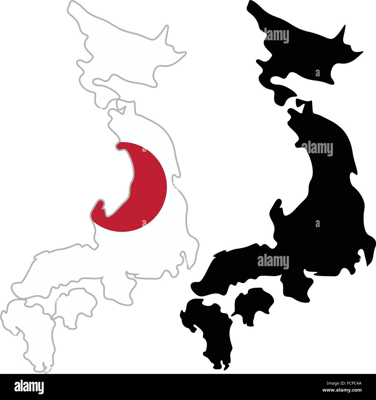 Japan flag outline hi-res stock photography and images - Alamy