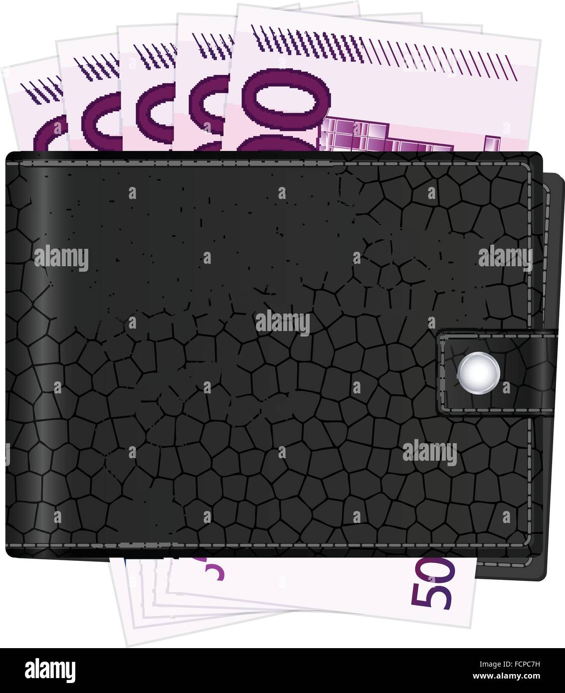 Wallet with euro banknotes. Vector illustration Stock Vector Image ...