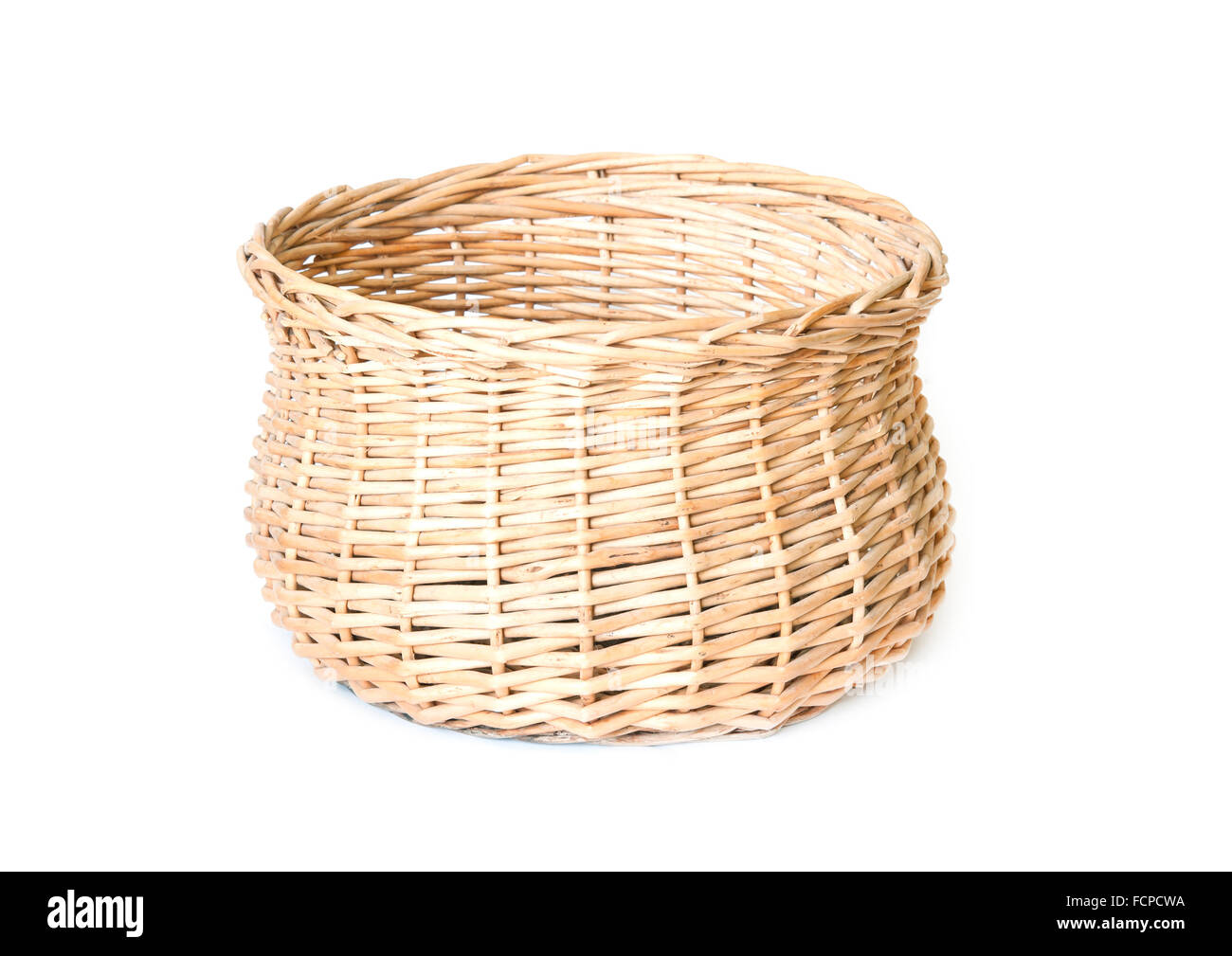 vintage weave wicker basket isolated on white background Stock Photo ...