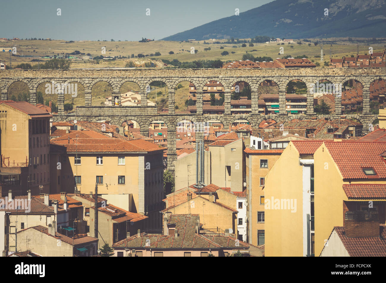 Roman aqueduct bridge of Segovia, Castilla Leon, Spain Stock Photo - Alamy