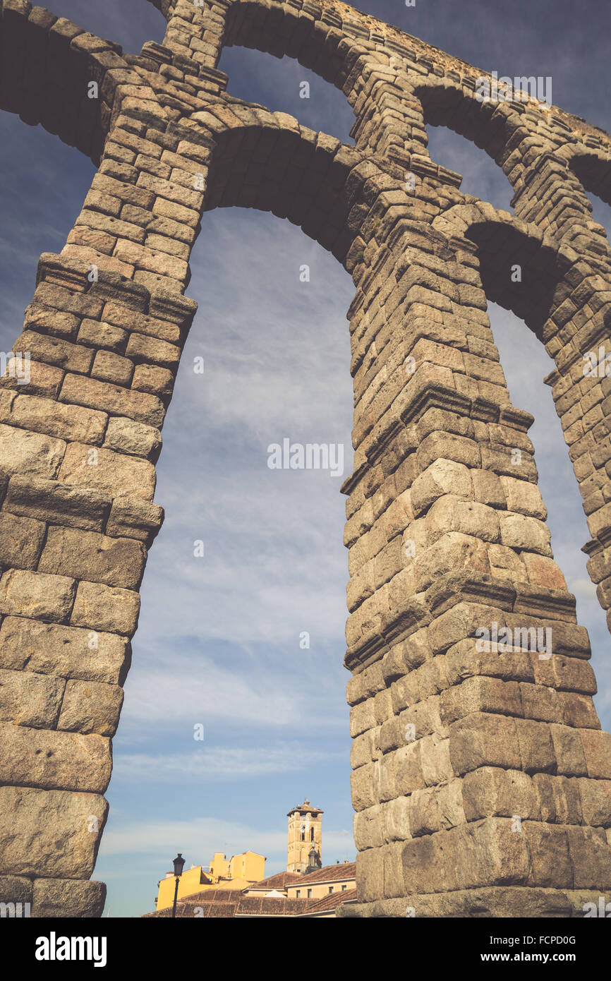 Roman aqueduct bridge of Segovia, Castilla Leon, Spain Stock Photo - Alamy