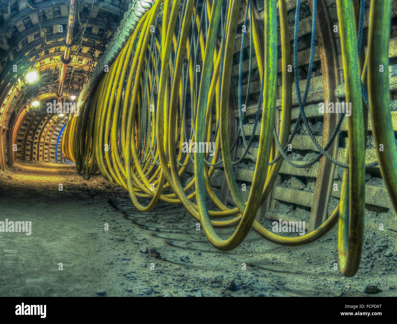 The narrow passage in a coal mine tunnel Stock Photo - Alamy