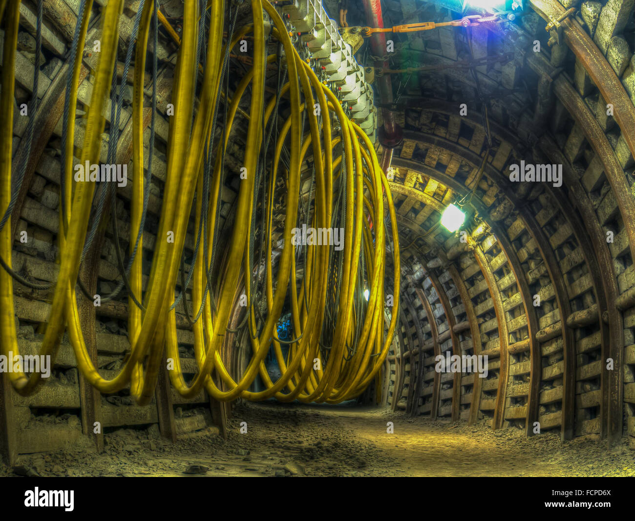 The narrow passage in a coal mine tunnel Stock Photo - Alamy