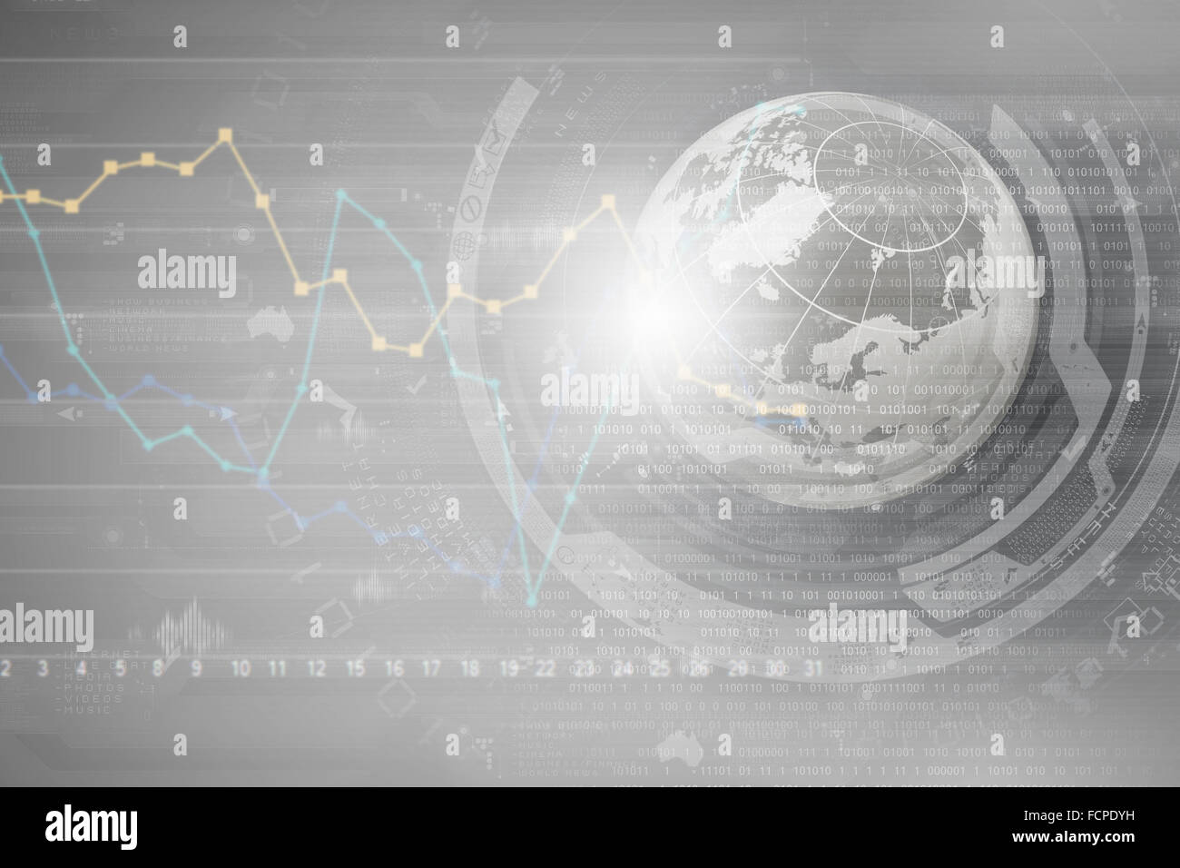 Abstract image planet earth on background of business devices hi-res ...