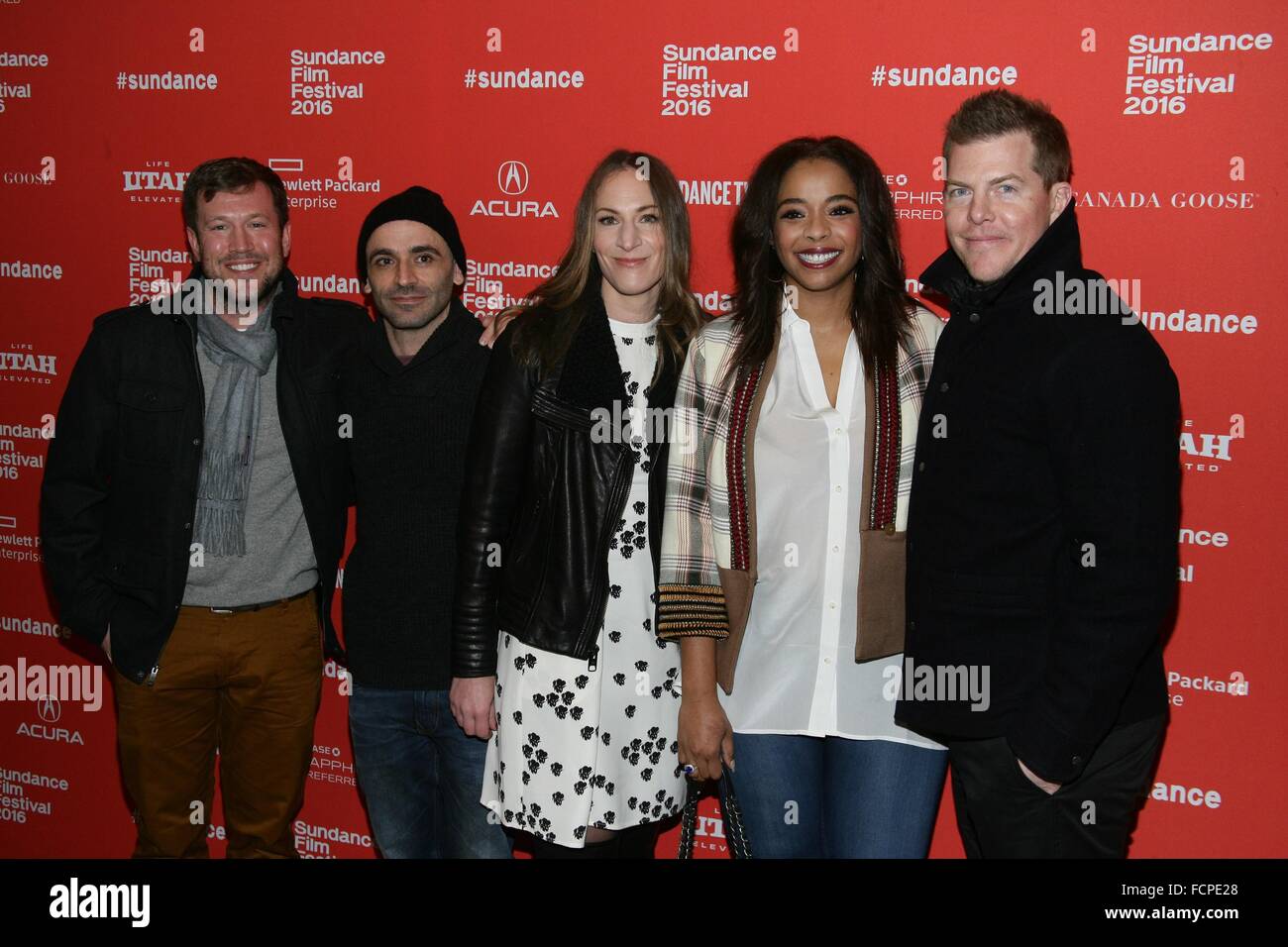 Park City, UT, USA. 23rd Jan, 2016. Ryan Stowell, Josh Godfrey, Lauren ...
