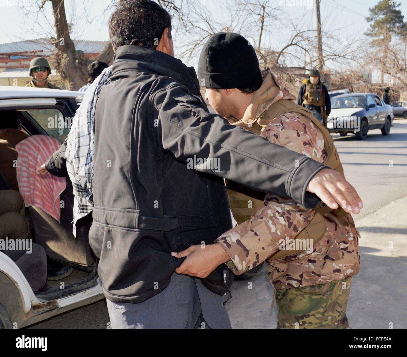 Kunduz, Afghanistan. 23rd Jan, 2016. An Afghan security force member ...