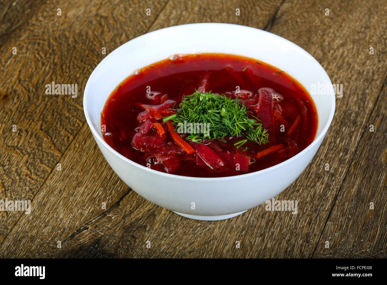 Russian traditional soup - borscht with cabbage Stock Photo - Alamy