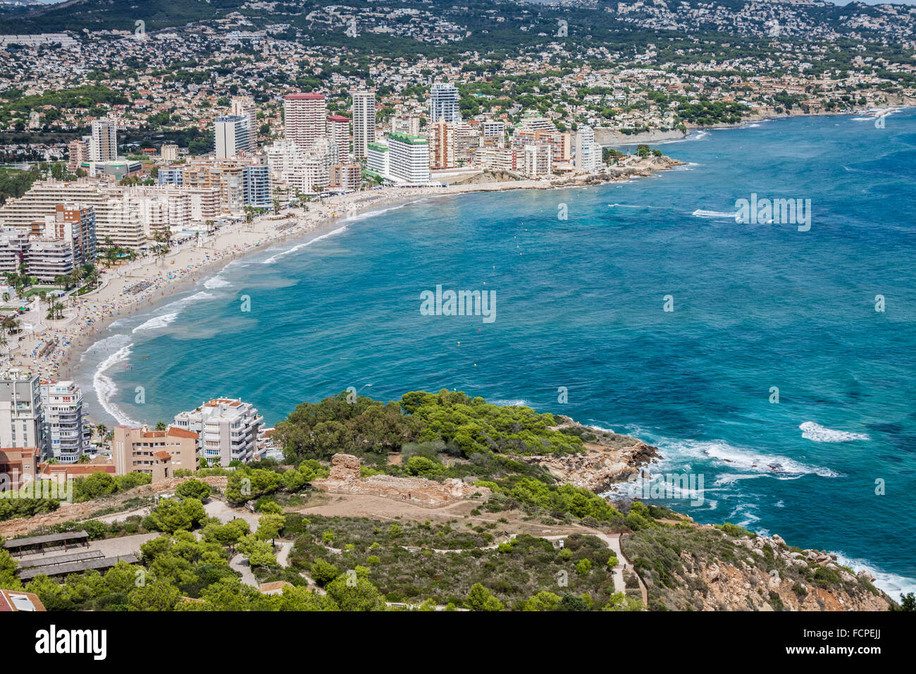 Coastline of Mediterranean Resort Calpe, Spain with Sea and Lake Stock ...