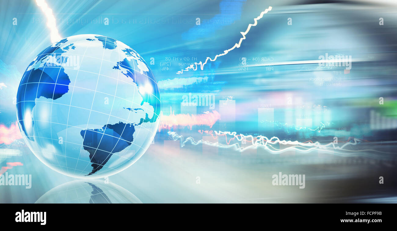 Conceptual image of modern business and technology with Earth planet ...
