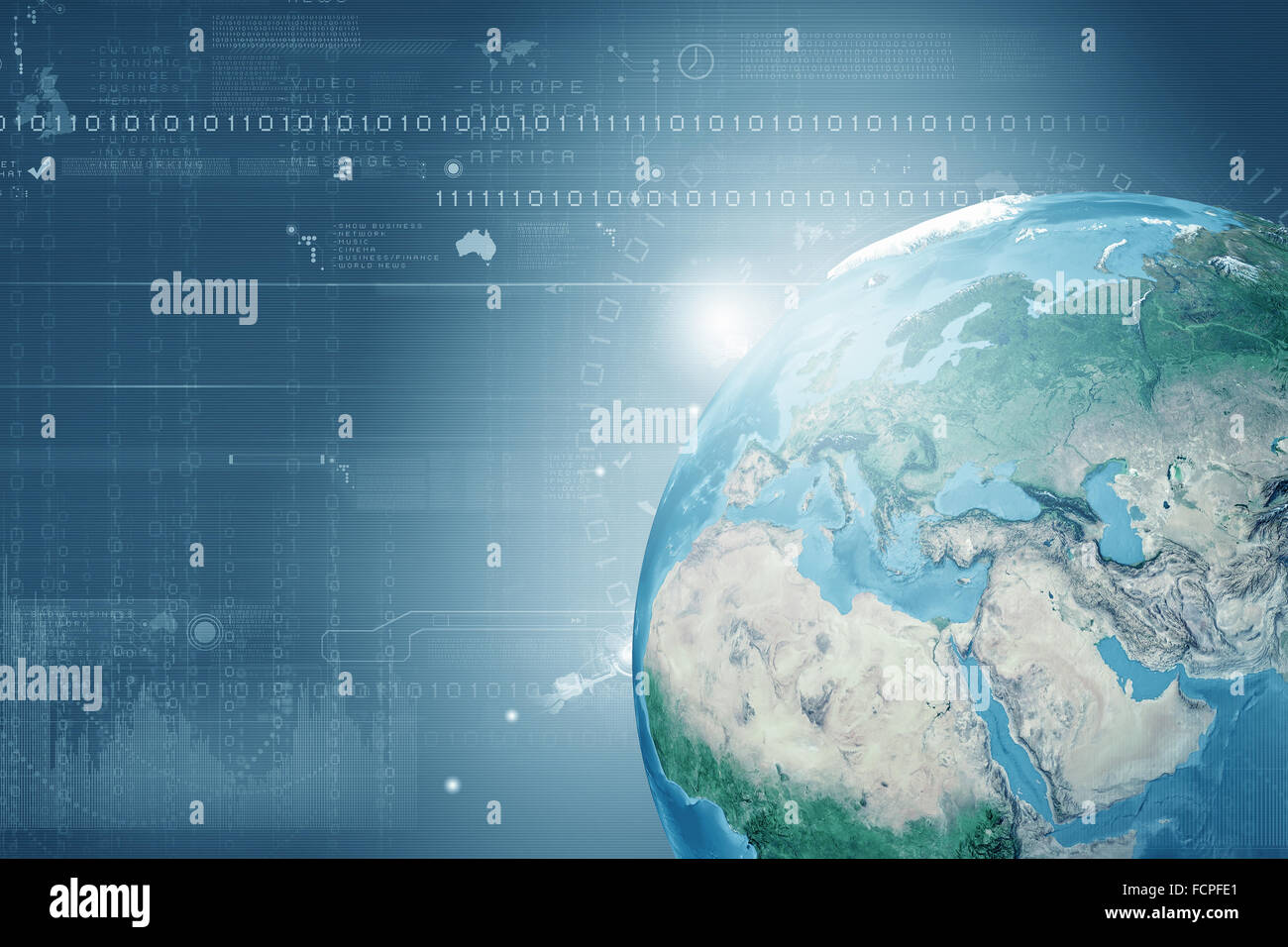 Earth planet on technology background. Elements of this image are ...