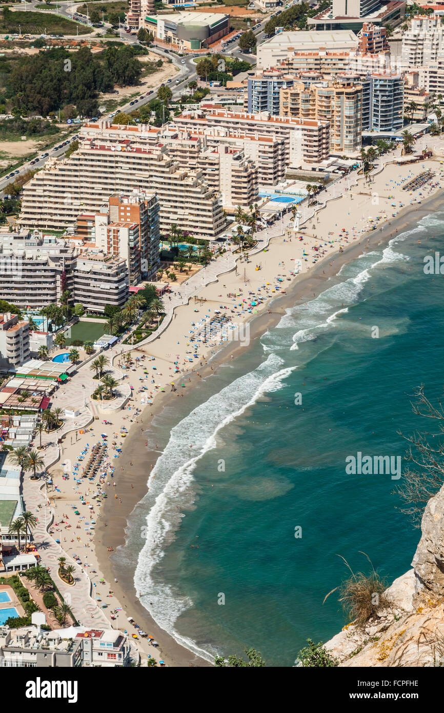 Coastline of Mediterranean Resort Calpe, Spain with Sea and Lake Stock ...