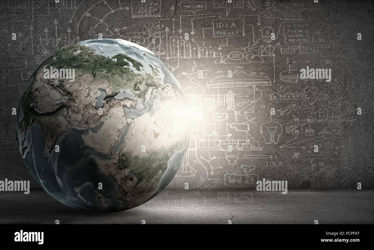 Earth planet on technology background. Elements of this image are ...