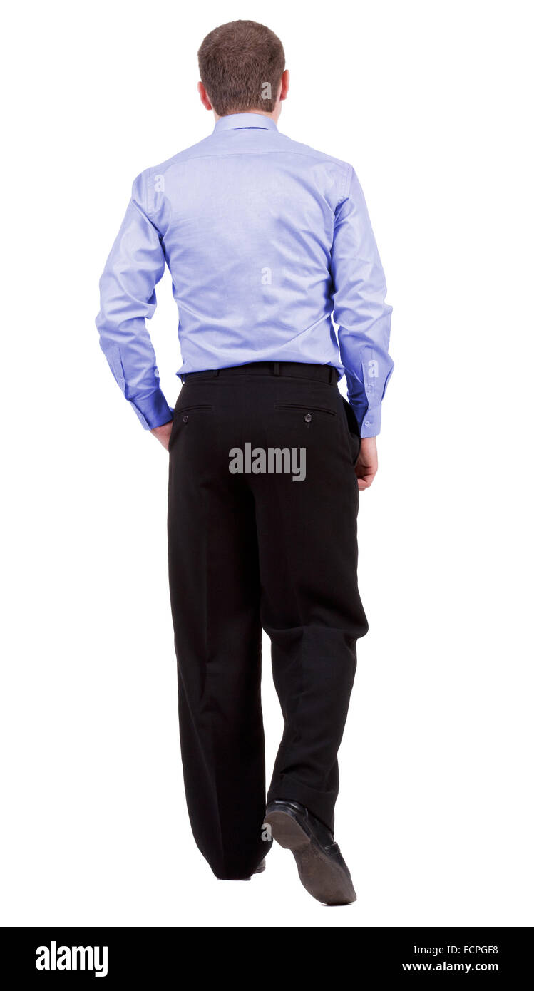 back view of walking business man. going businessman. Isolated over ...
