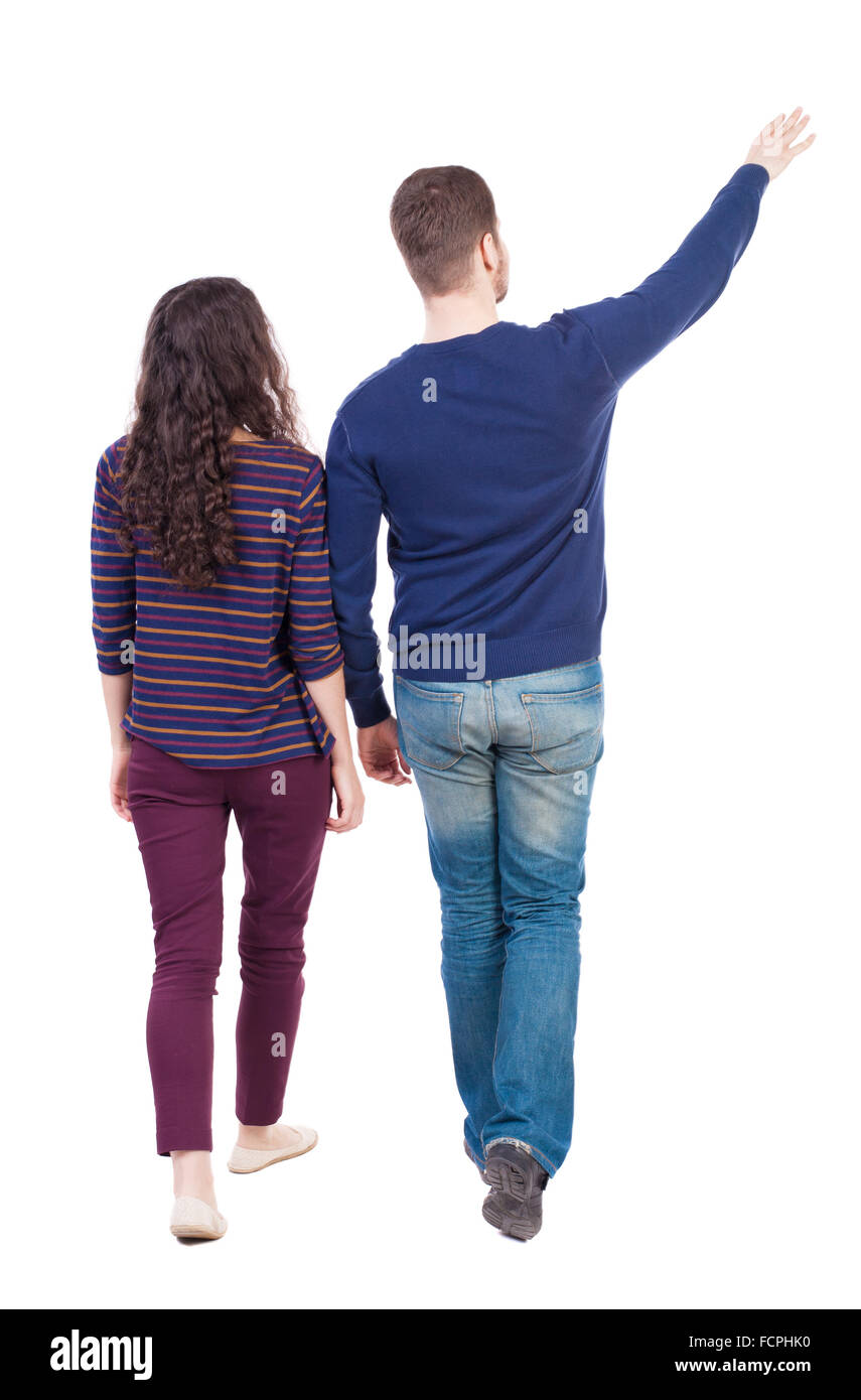 Two woman walking backview hi-res stock photography and images - Alamy