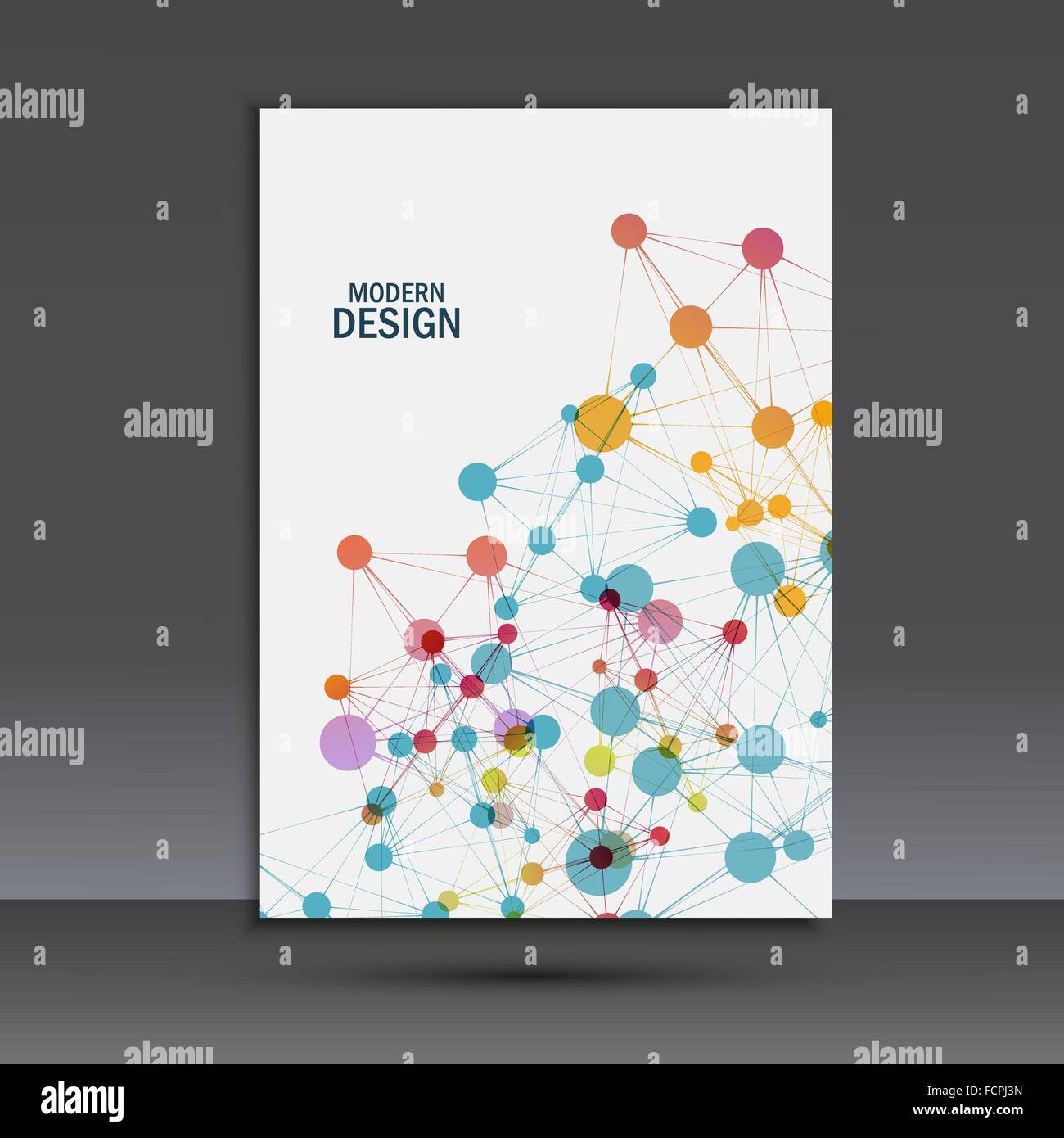 Vector Abstract Molecular Structure Cover Template Design Stock Vector