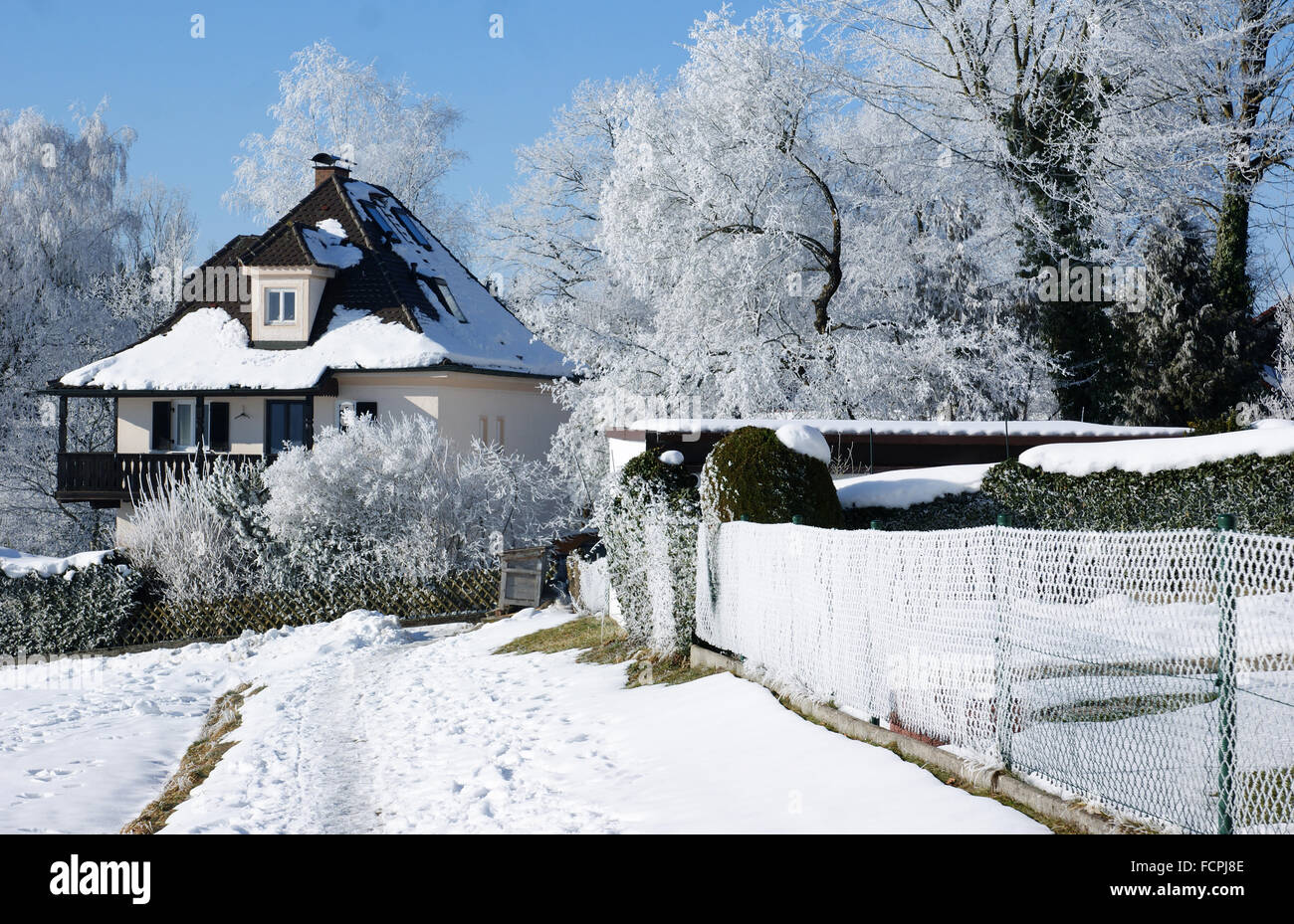 Frosty snowy winter day Stock Photo - Alamy