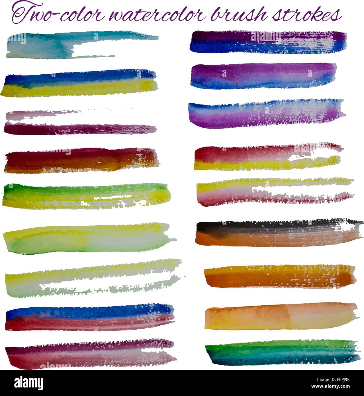Watercolor vector brush strokes set Stock Vector Image & Art - Alamy