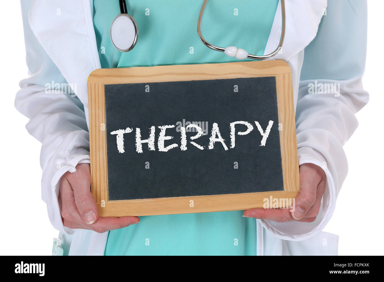 Therapy disease ill illness healthy health doctor with sign Stock Photo ...