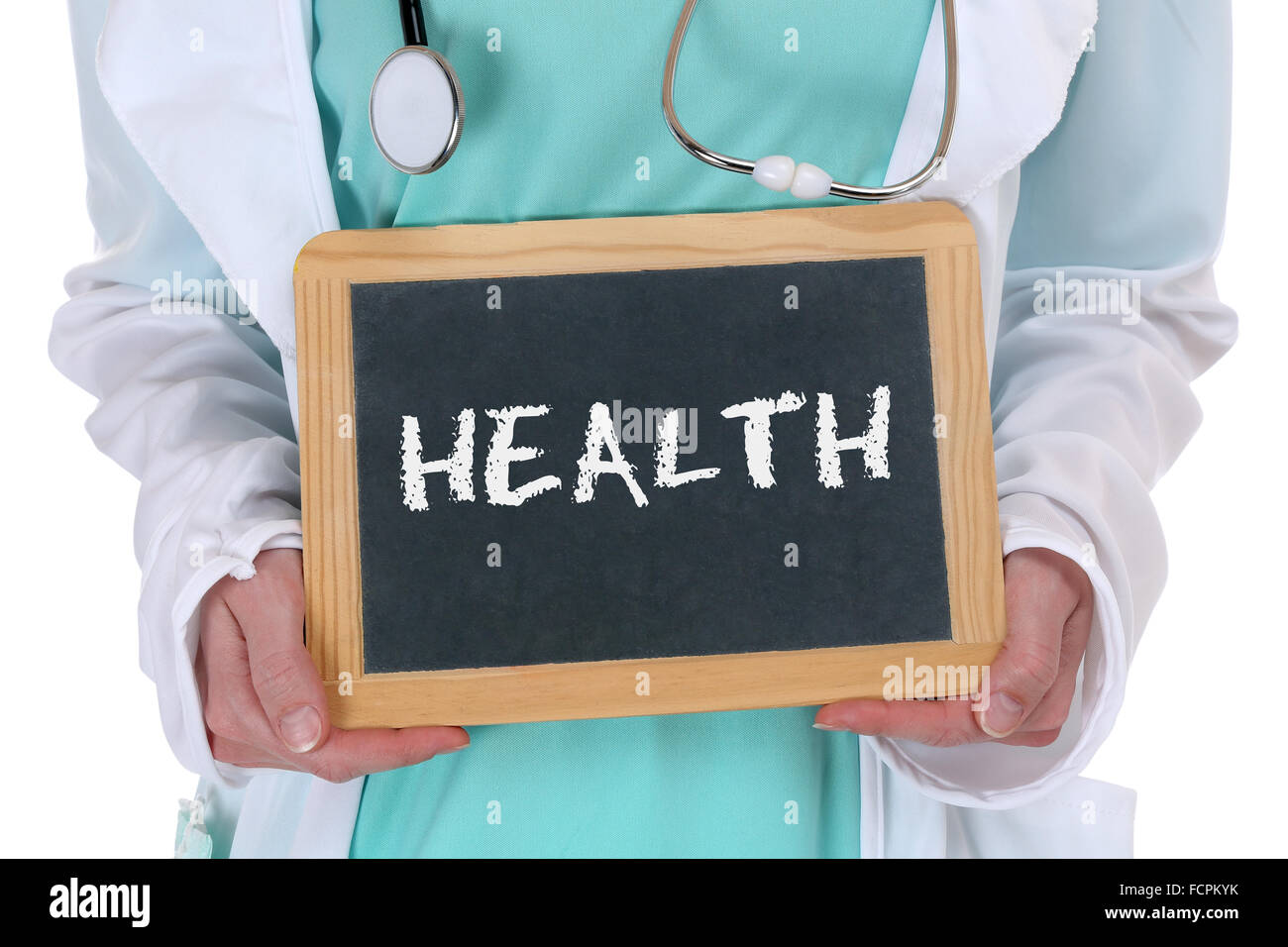 Health care healthcare ill illness healthy doctor with sign Stock Photo ...