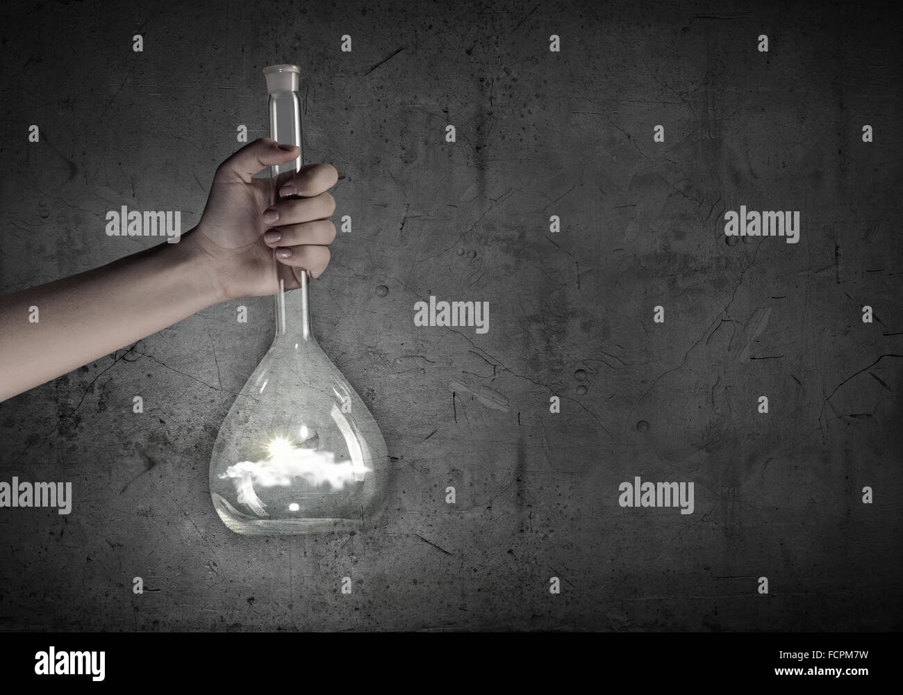 Lab worker holds transparent glass hi-res stock photography and images ...