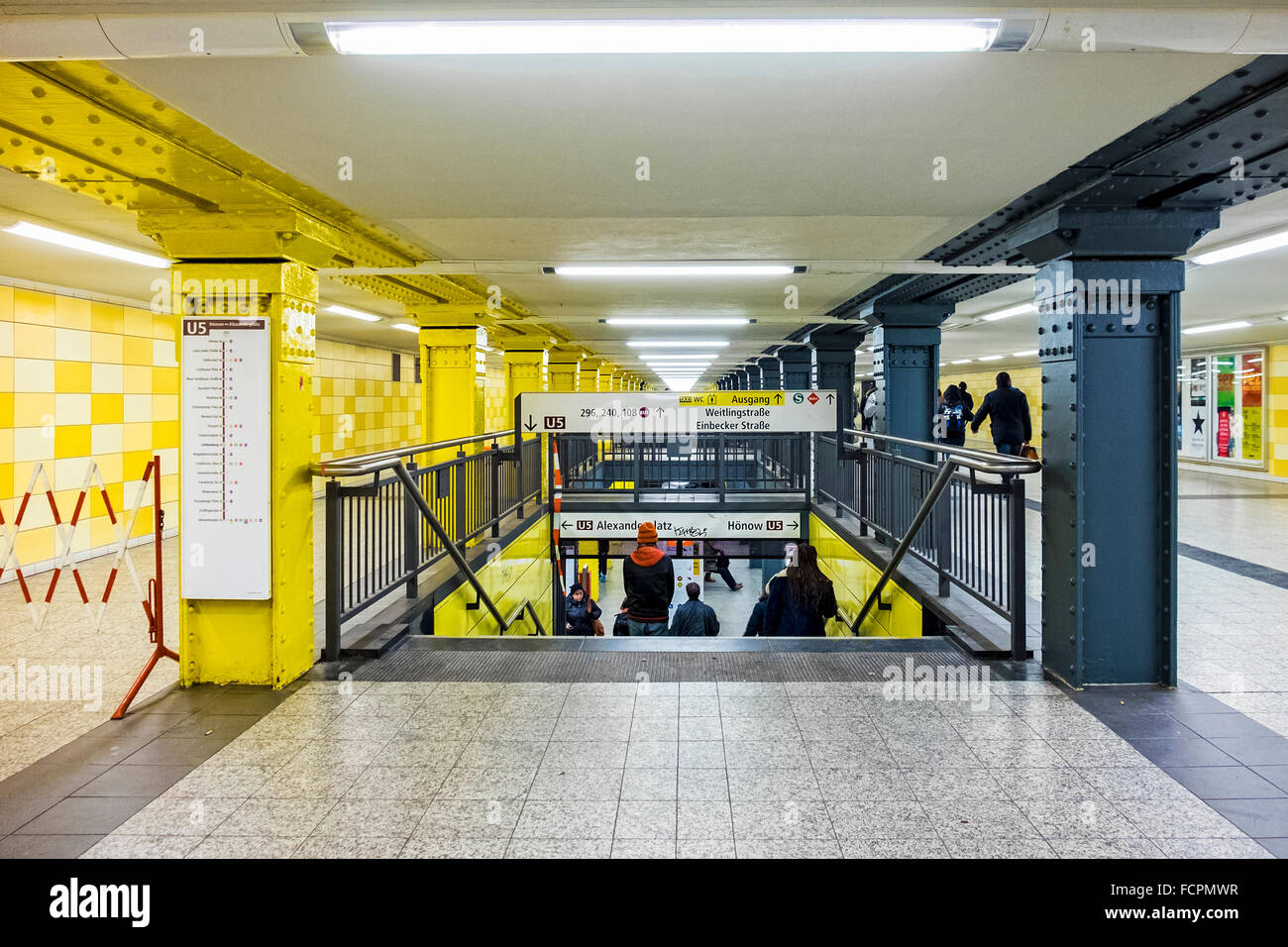 Berlin U-bahn - U5 Lichtenberg underground railway station Stock Photo ...
