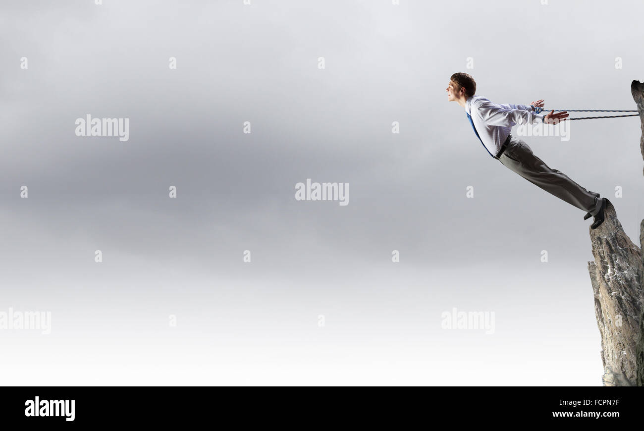 Businessman struggling with problems that occur on the way Stock Photo ...