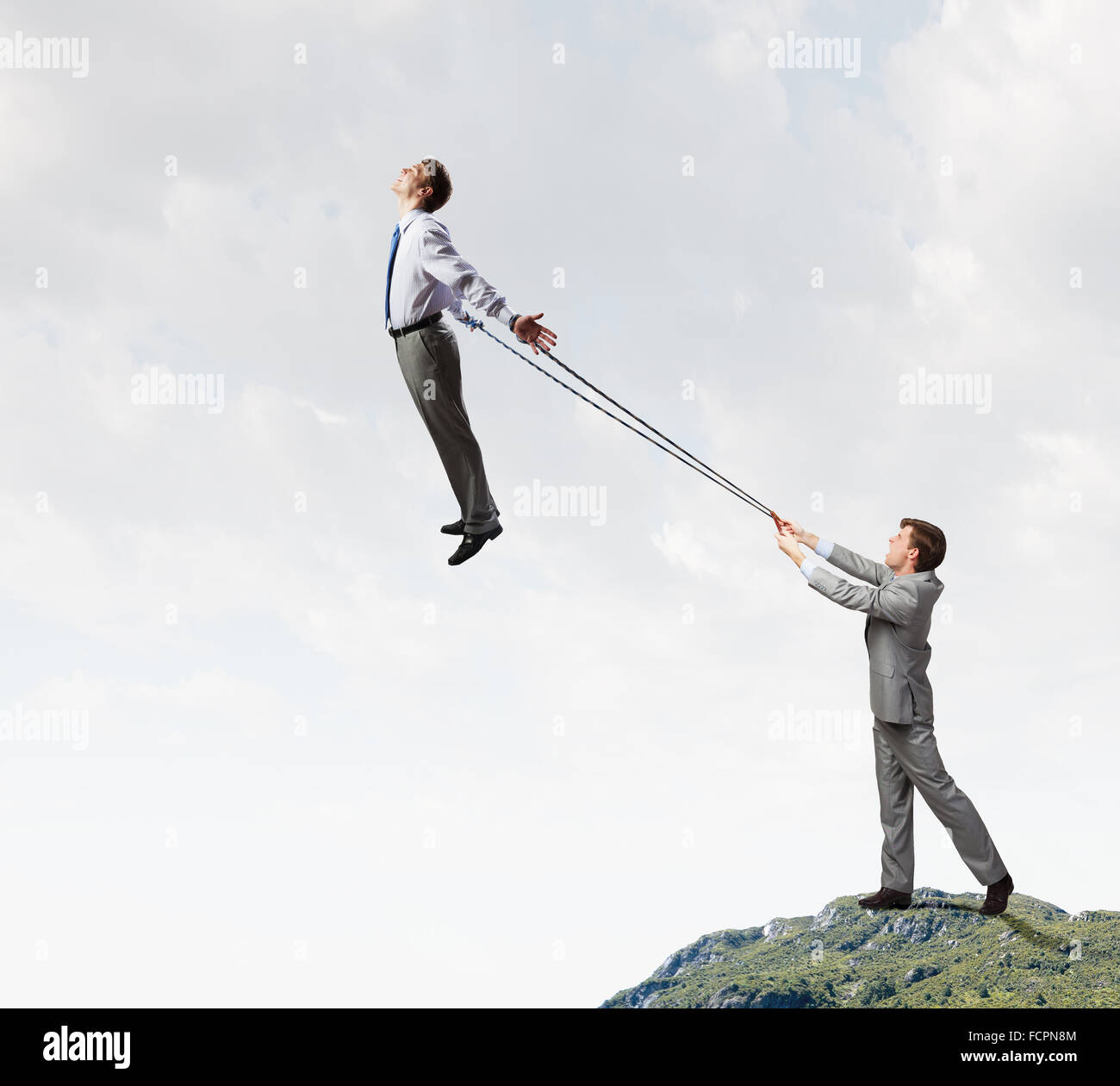 Businessman struggling with problems that occur on the way Stock Photo ...
